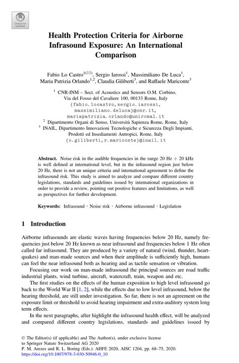 pdf health protection criteria for airborne infrasound exposure an international comparison