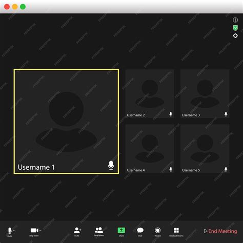 Premium Vector Video Conferencing User Interface Video Call Screen Interface Template