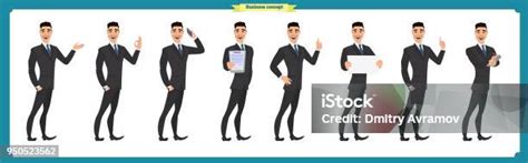 본문 요소 동작 제스처 사업가 캐릭터 포즈의 집합입니다 백색에 절연 되어 있습니다 남자 양복 외 투 만화 스타일의 일러스트 레이 션 비즈니스 사람입니다 남자 아바타 식입니다