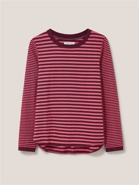 Cassie Sparkle Tee In Pink Multi White Stuff