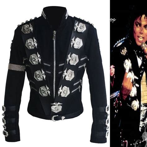 Michael Jackson Bad Black Classic Jacket With Silver Eagle Badges
