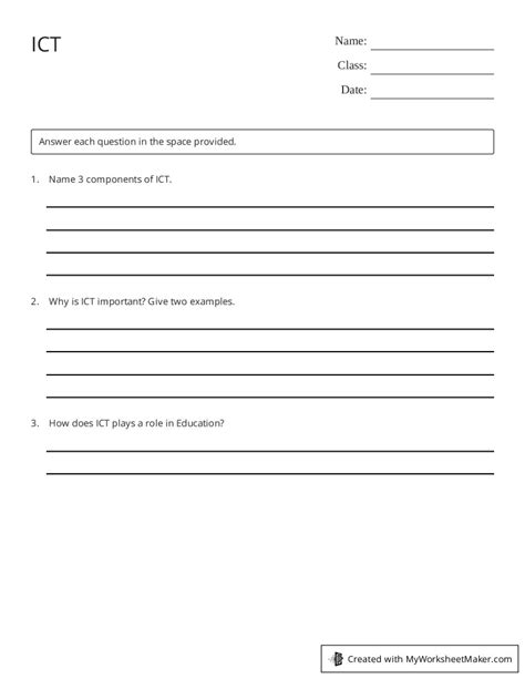 ICT My Worksheet Maker Create Your Own Worksheets