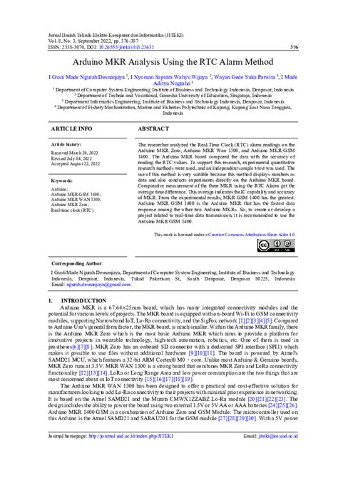 Pdf Arduino Mkr Analysis Using The Rtc Alarm Method