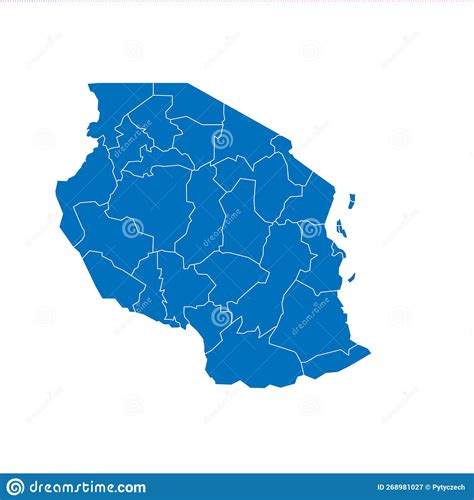 Tanzania Political Map Of Administrative Divisions Stock Vector