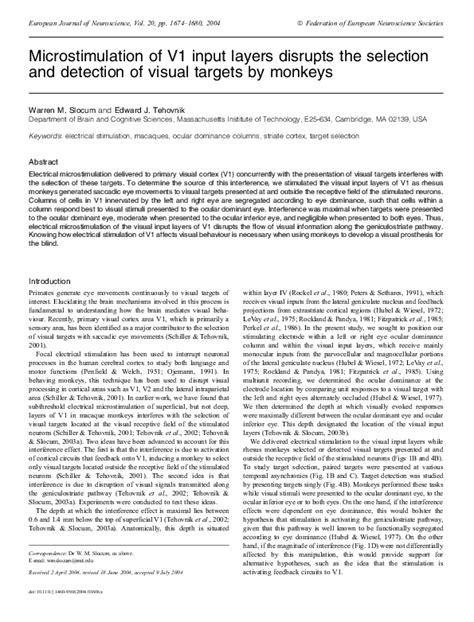 Pdf Microstimulation Of V1 Input Layers Disrupts The Selection And