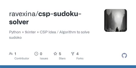 Github Ravexinacsp Sudoku Solver Python Tkinter Csp Idea Algorithm To Solve Sudoko