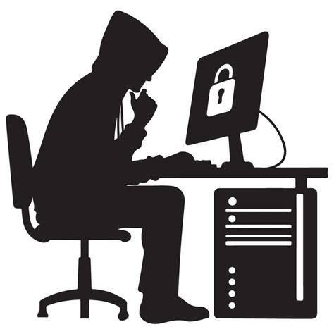 Silueta Hacker Agrietamiento Contraseña En Computadora Representando Datos Incumplimiento