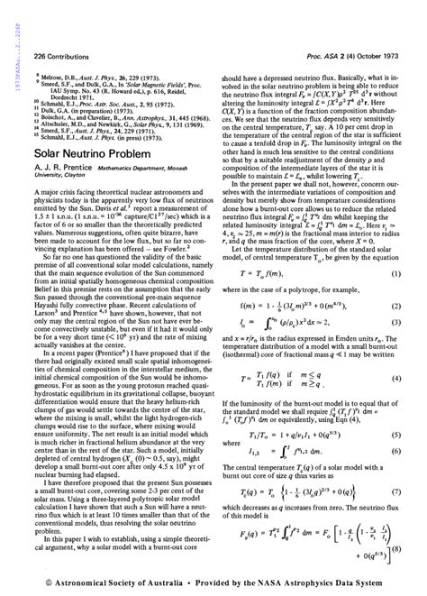 Pdf Solar Neutrino Problem