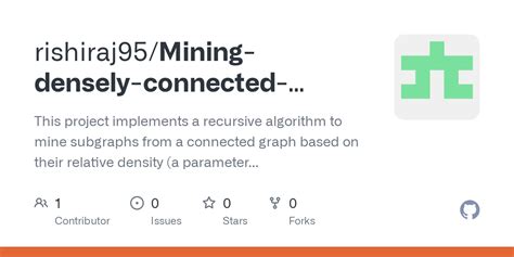 Github Rishiraj95mining Densely Connected Subgraphs From A Connected