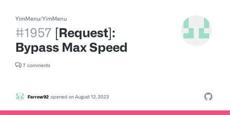 [request] bypass max speed · issue 1957 · yimmenu yimmenu · github
