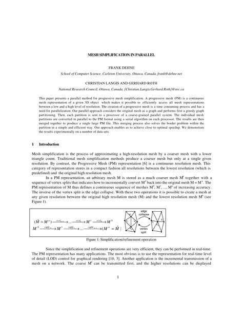 Pdf Mesh Simplification In Parallel