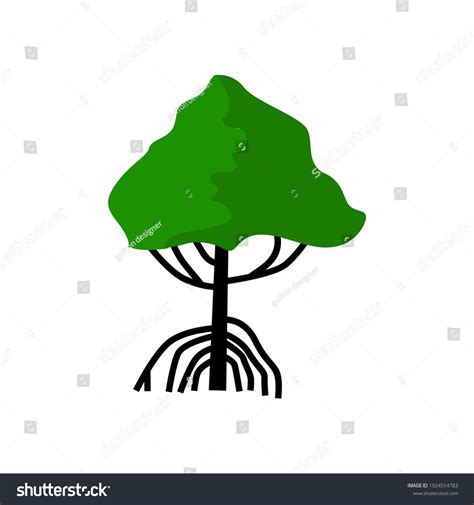 Tree Vector Logo Mangrove Roots Banyan Stock Vector Royalty Free Shutterstock