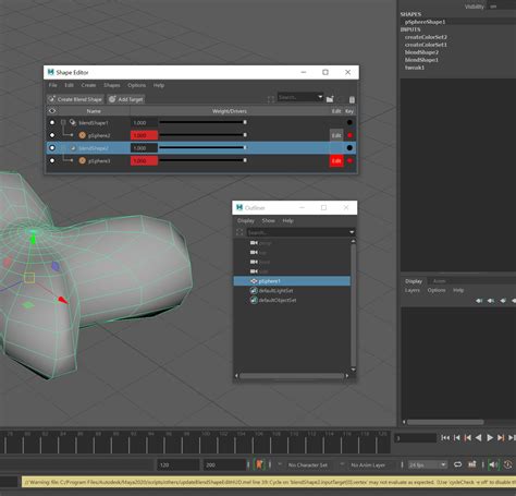 shape editor cyclecheck warnings every time you click edit with maya 2020 3 and 2020 4