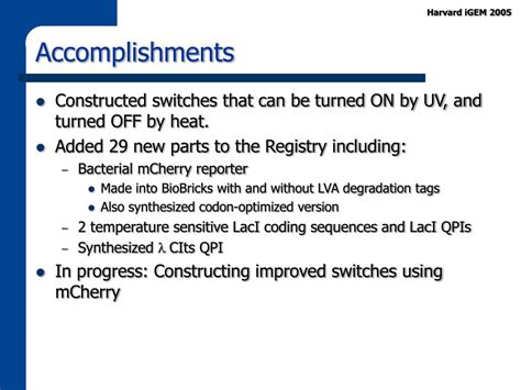 Ppt Harvard Igem 2005 Powerpoint Presentation Free Download Id 750078