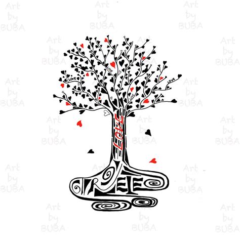 Love TREE Clipart Heart Tree Digital Art Clip Art Digital Download Instant Download Png