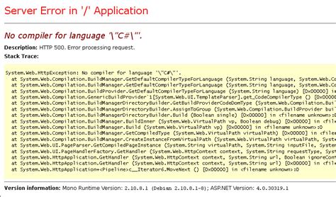 Mono Error No Compiler For Language C Stack Overflow