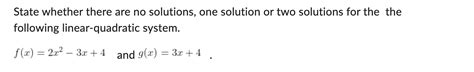 solved state whether there are no solutions one solution or