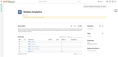 Remove Alation Analytics V1 Data Source From The Catalog — Alation User Guide