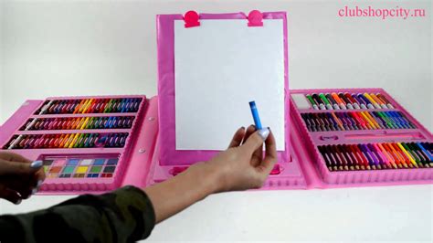 Набор для рисования с мольбертом розовый Youtube