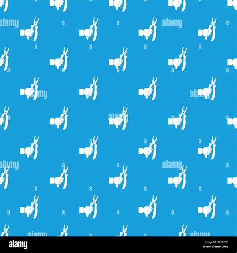 Hand Holding Chisel Pattern Seamless Blue Stock Vector Image And Art Alamy