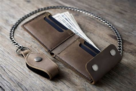 Chain Wallet Handmade Leather Chain Wallet Biker Wallet Bifold