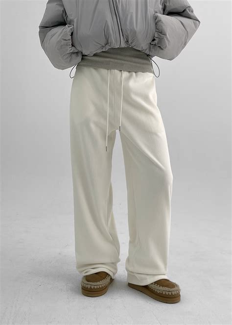 블랙업 몬프린 골지 융기모 밴딩팬츠