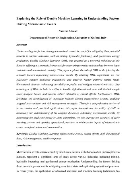Pdf Exploring The Role Of Double Machine Learning In Understanding