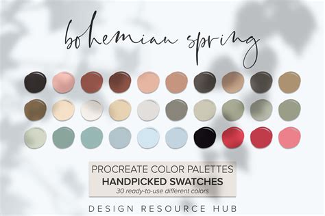 Procreate Color Palette Bohemian Spring Graphic By Design Resource Hub · Creative Fabrica