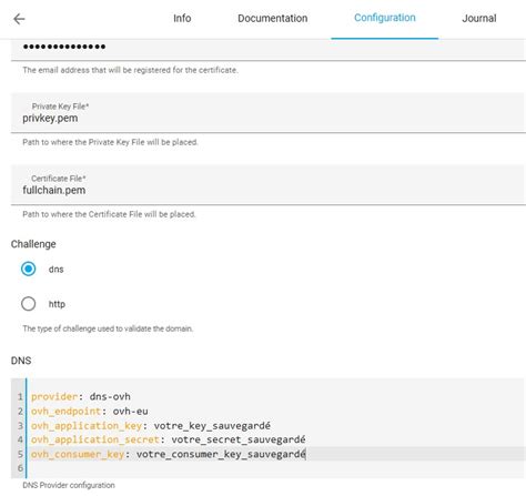 home assistant certificat letsencrypt challenge dns avec ovh famille