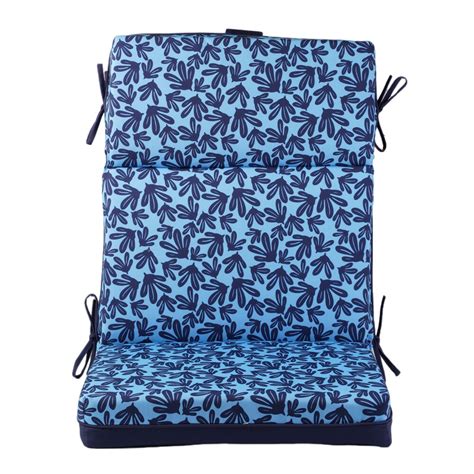 Stylewell Floral Highback Patio Cushion In Sweet Blue The Home Depot