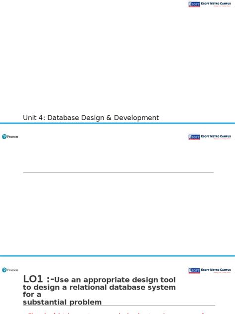 Unit 4 Database Design And Development Pdf Relational Database