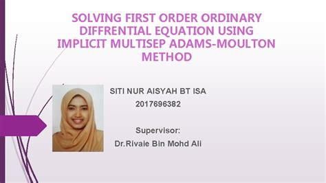 Solving First Order Ordinary Diffrential Equation Using Implicit