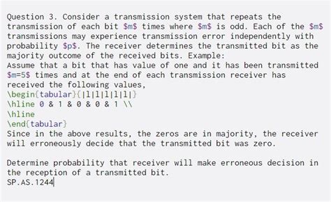Solved Question 3 Consider A Transmission System That Chegg Com