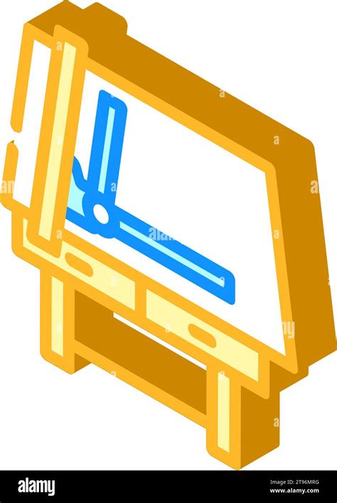 Drafting Table Architectural Drafter Isometric Icon Vector Illustration
