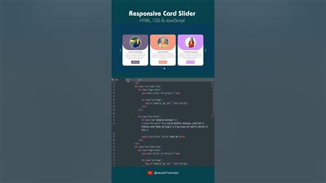 How To Make Responsive Card Slider Using Html Css And Javascript Youtube