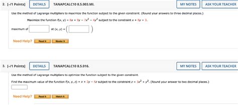 Solved Use The Method Of Lagrange Multipliers To Maximize