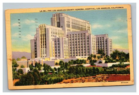 Vintage 1946 Postcard Panoramic Los Angeles County General Hospital