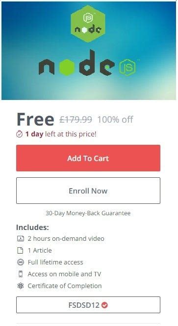 100 Off Udemy Coupon Build And Secure Restful Apis With Nodejs And