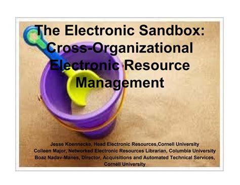 The Electronic Sandbox Cross Organizational Electronic Resource Management Ppt