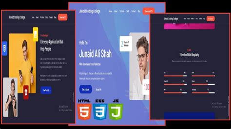 how to make a portfolio website using html css js complete responsive