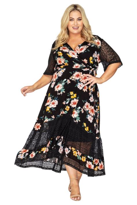 Mariana Plus Size Wrap Dress Sapphire Butterfly