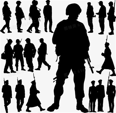 士兵剪影图片免费下载 PNG素材 编号1xri6n571 图精灵