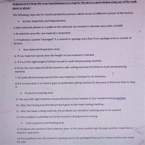 Solved Assignment Draw The Cross Functional Process Map Chegg Com