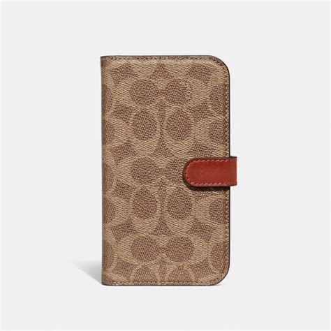 Iphone 14 Pro Max Folio In Signature Canvas Coach®