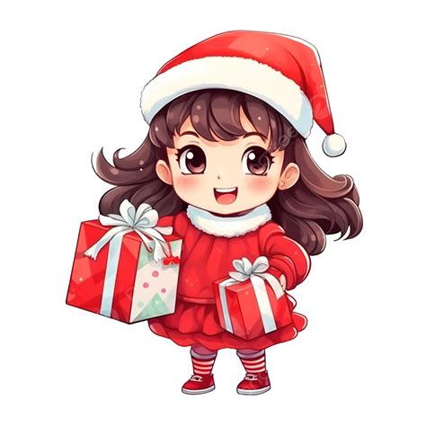 어린 소녀는 손에 크리스마스 선물 가방을 들고 미소를 지었다 산타걸 크리스마스 소녀 크리스마스 여자 Png 일러스트 및 이미지 에 대한 무료 다운로드 Pngtree