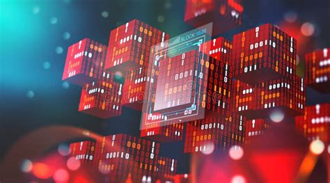 Blockchain Technology Information Blocks In Digital Space