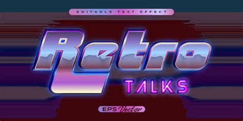 Premium Vector Editable Text Effect Retro Talks