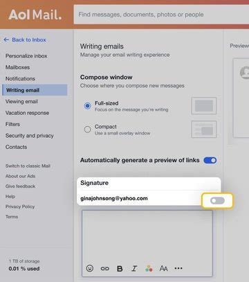How To Create And Add A Signature In AOL Clean Email