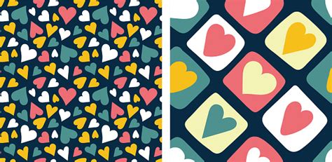 심장 완벽 한 패턴입니다 벡터 사랑 그림입니다 발렌타인의 날 결혼식입니다 스크랩북 선물 포장지 섬유입니다 낙서 디지털 스케치 배경 귀여운에 대한 스톡 벡터 아트 및 기타