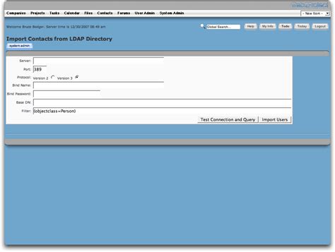 Web2project Documentation System Admin Module
